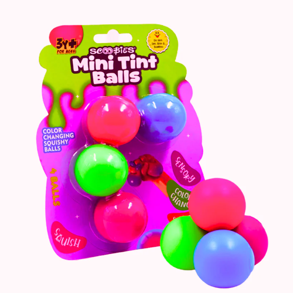 Scoobies Mini Tint Balls: Color-Changing Squishy Balls Set of 4 Balls ...