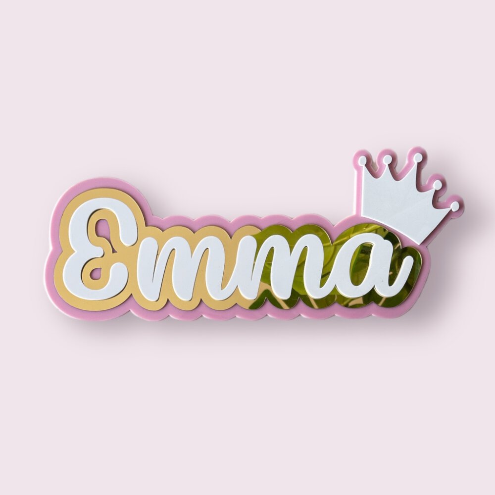 3 Layer Name Plaque- Gold White with Multiple Motif – Buy Now at My ...