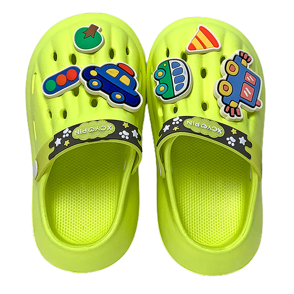Little Surpise Box Green Car Theme Slip On Clogs, Summer/Monsoon All ...