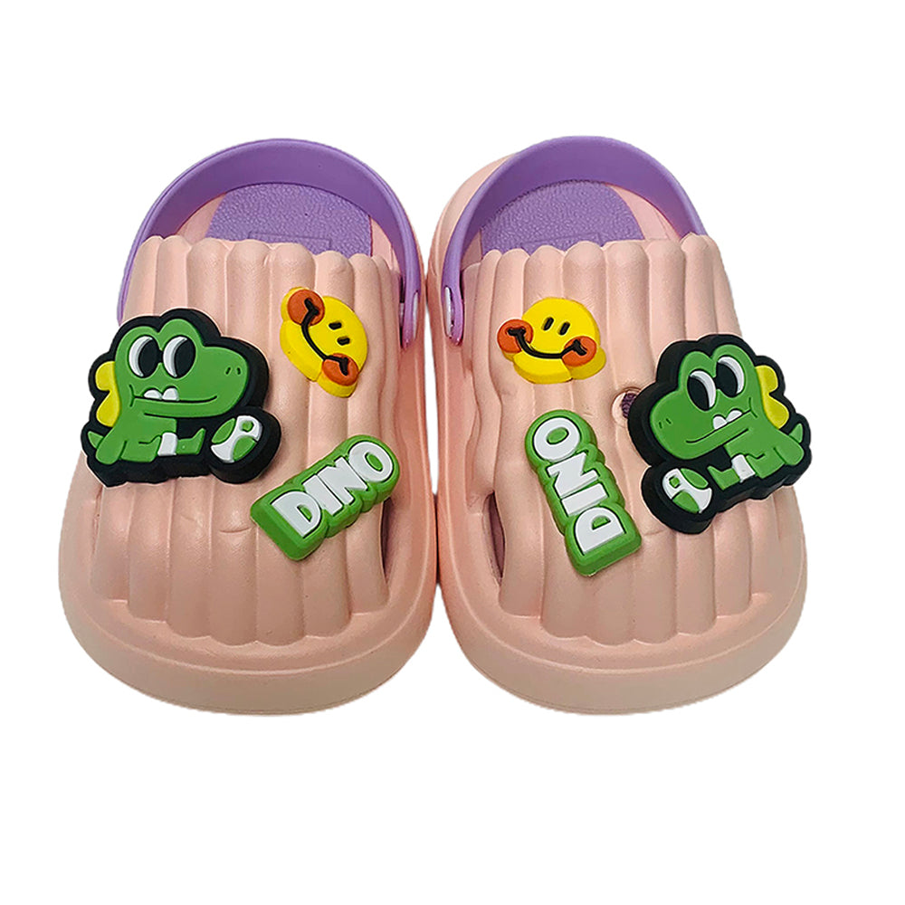 Little Surpise Box Pink Smilie Dino Slip On Clogs, Summer/Monsoon All ...