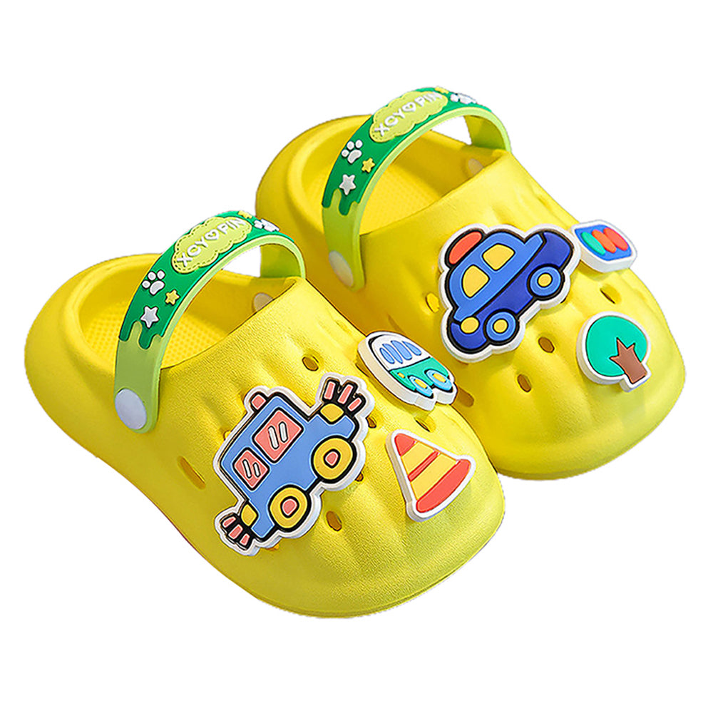 Little Surpise Box Yellow Transport Theme Slip On Clogs, Summer/Monsoon ...