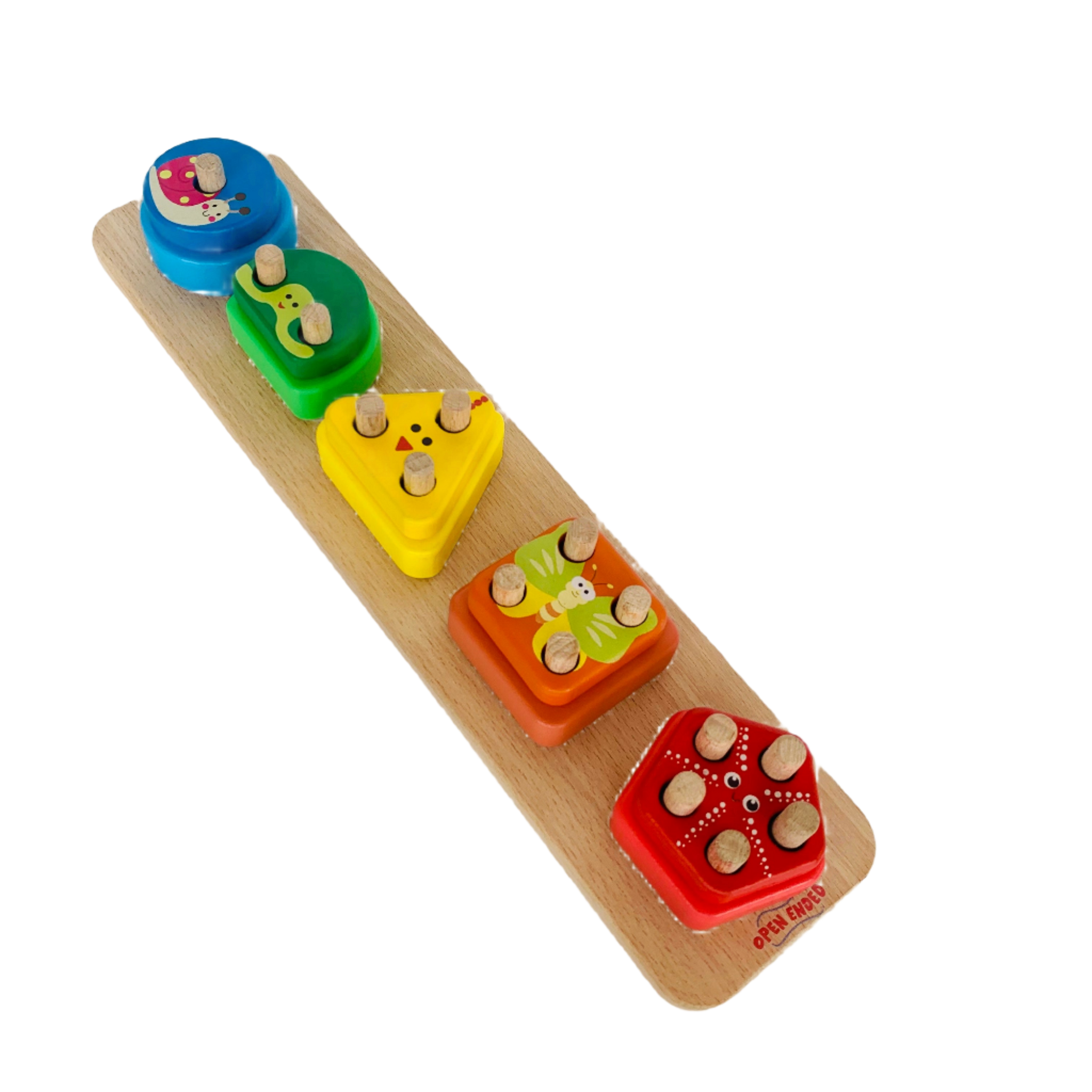 Open Ended Montessori Multi Peg Shape Stacker – Buy Now at My Baby Babbles