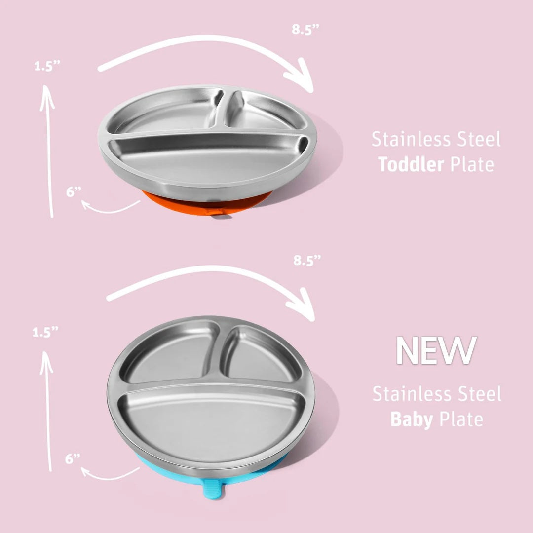 Avanchy Baby Stainless Steel Round Divided Plate | Big – Buy Now at My ...