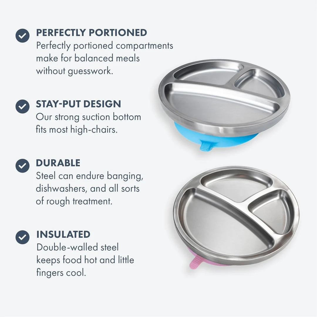 Avanchy Baby Stainless Steel Round Divided Plate | Big – Buy Now at My ...