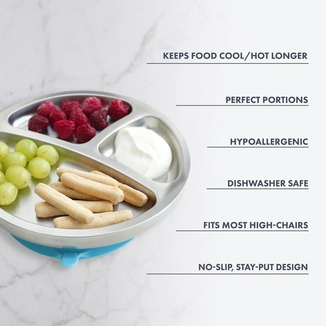 Avanchy Baby Stainless Steel Round Divided Plate | Big – Buy Now at My ...