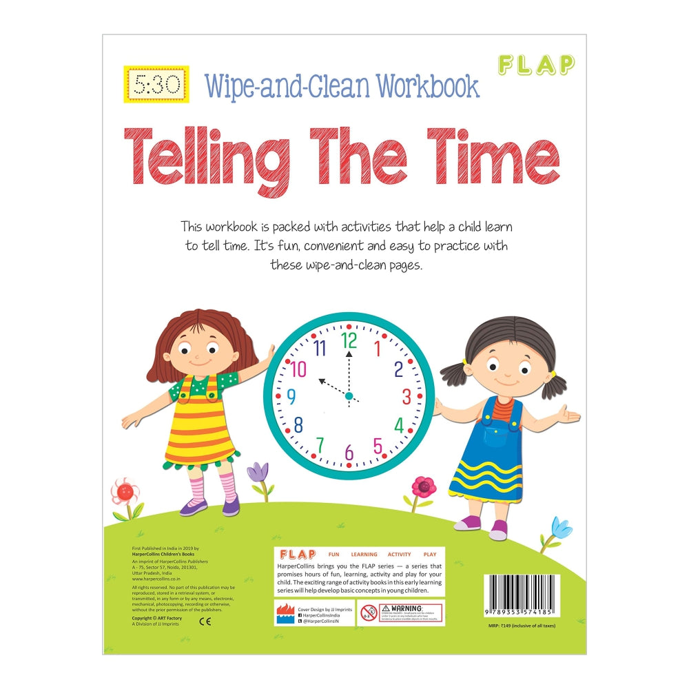Tell The Time, Wipe And Clean Writing book, Children activity - My Baby ...
