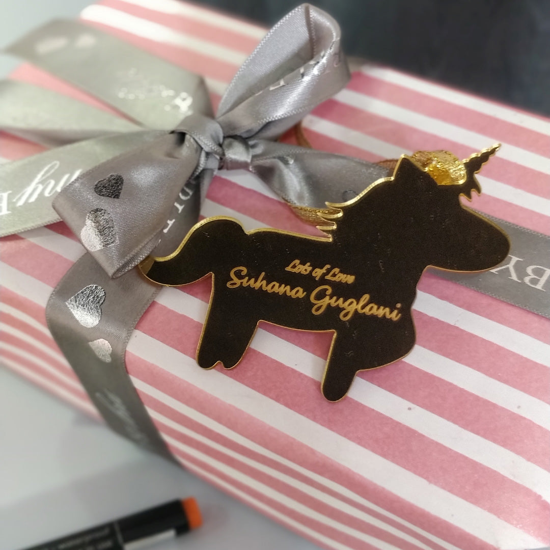 Personalised Laser Cut Gift Tags - Unicorn, Set of 12