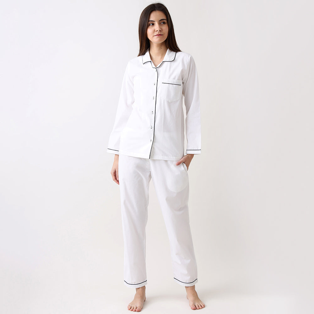 Classic White Pajama Set for Women – Buy Now at My Baby Babbles